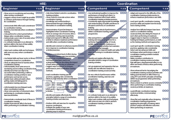 HRE Coordination Assessment Sheet – PE Office