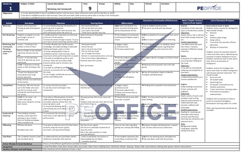 KS3 Cricket Lesson Plan – PE Office