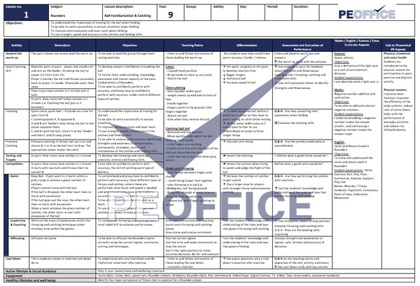 KS3 Rounders Lesson Plans – PE Office