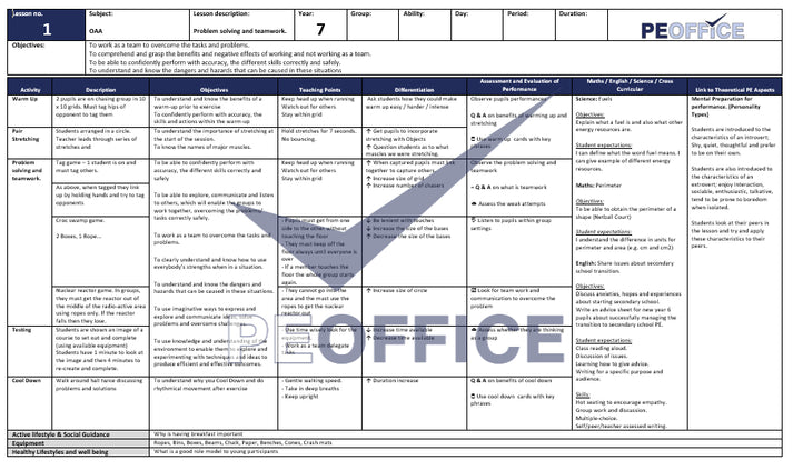 All KS3 and KS4 Lesson Plans – PE Office