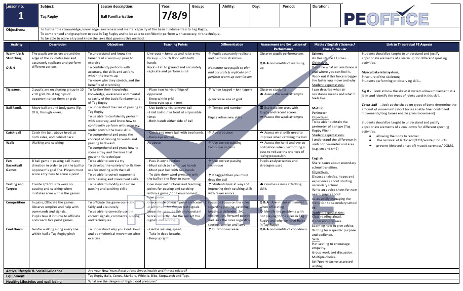 Tag Rugby Lesson Plans – PE Office
