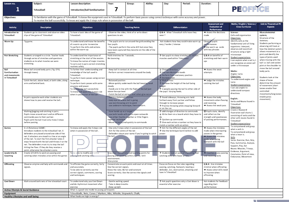 Tchoukball Lesson Plans – PE Office