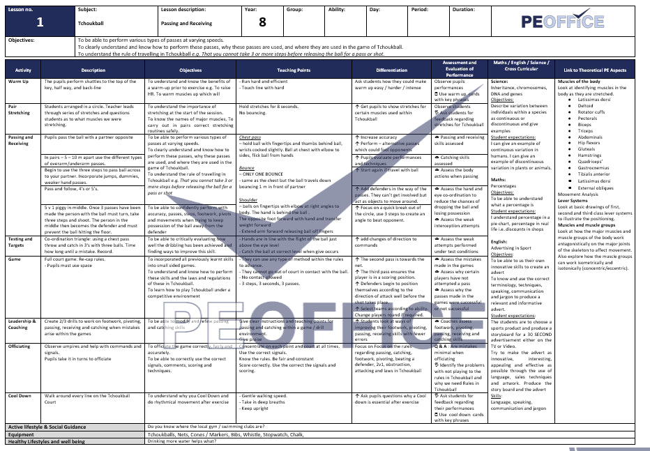 Tchoukball Lesson Plans – PE Office